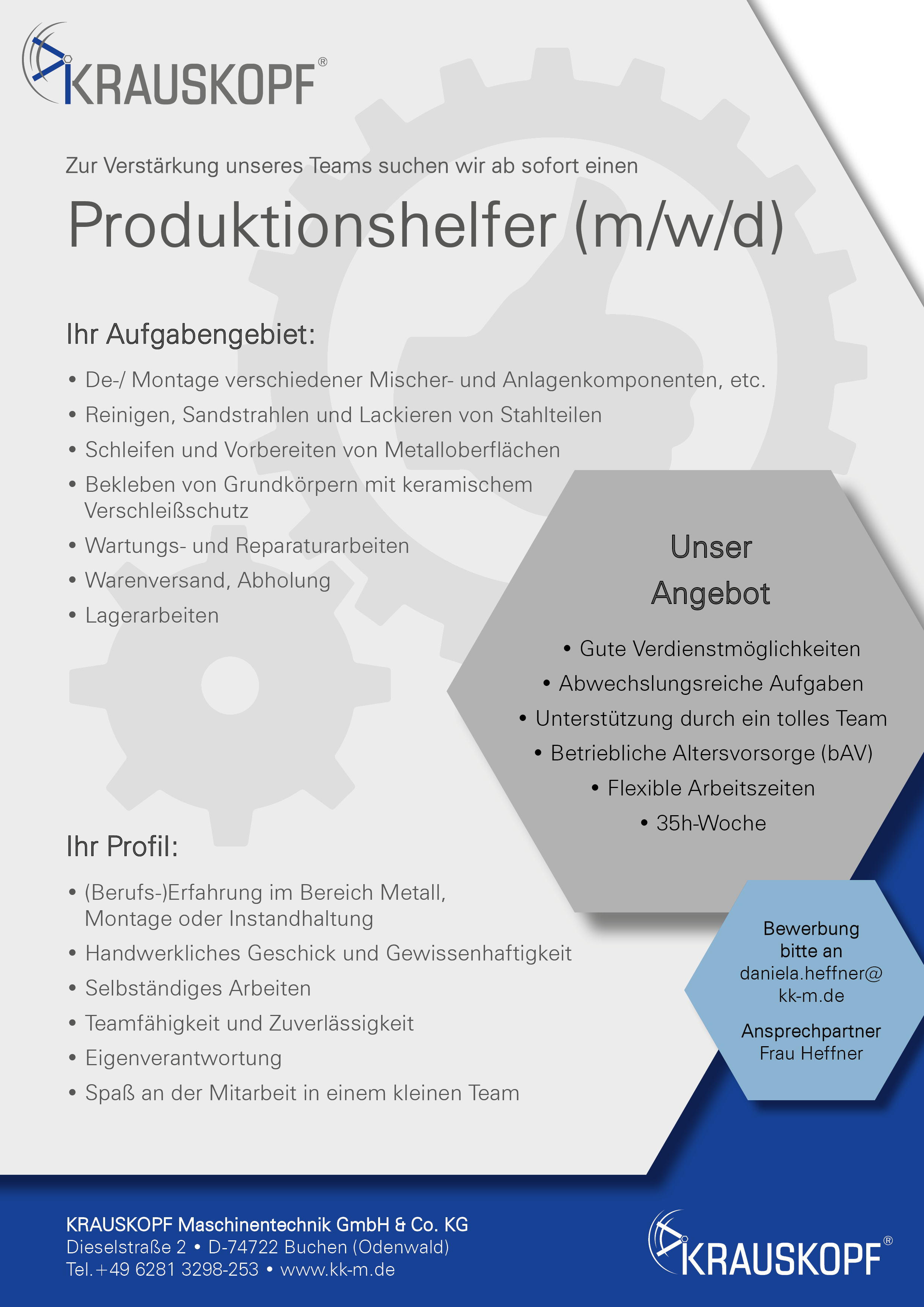 Stellenangebote - KRAUSKOPF Maschinentechnik GmbH & Co. KG